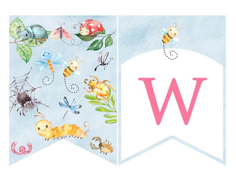 Bugs Insects Baby Shower Digital Banner Baby Shower Favors - Etsy