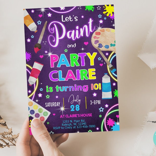 Paint Invitation - Etsy