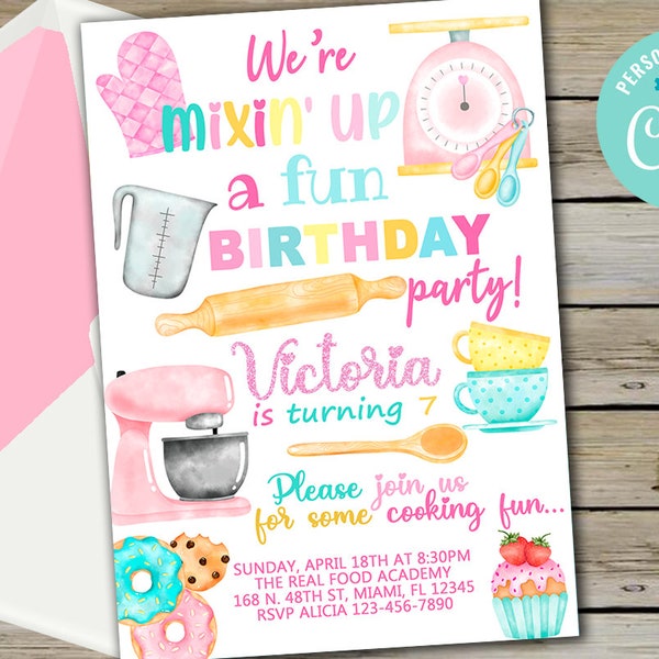 Baking Birthday Invitation - Etsy