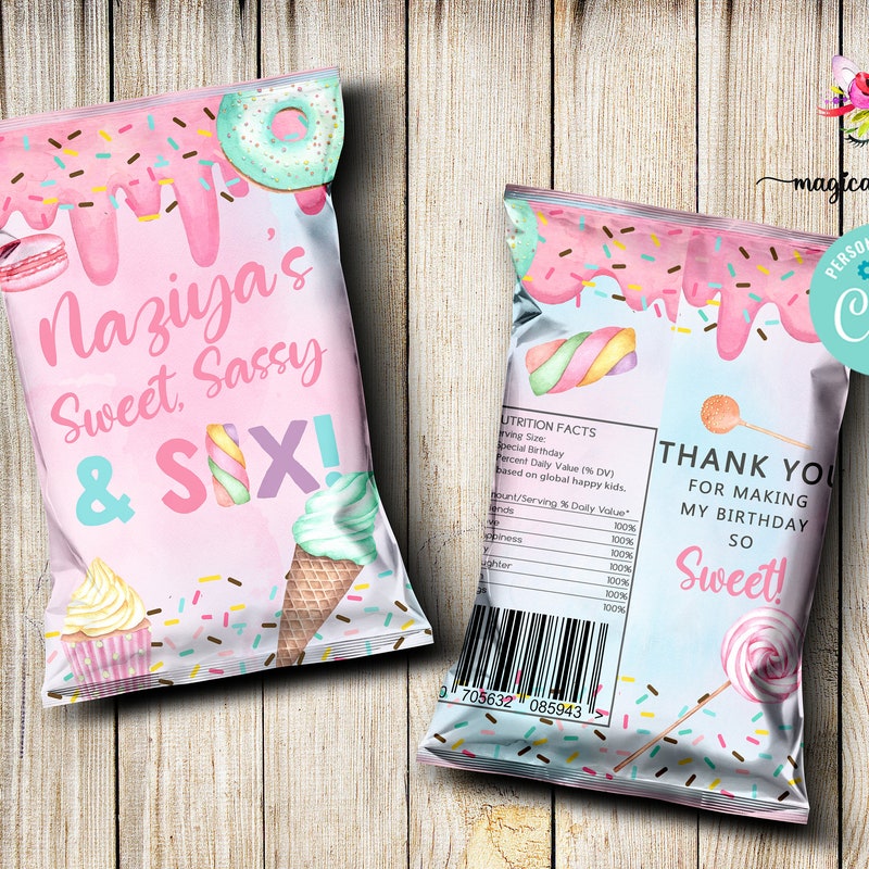 Sweet and Sassy Chip Bag - Etsy