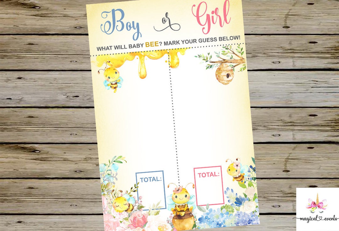 What Will Baby Bee Gender Reveal Sign, 24x36 Gender Reveal Sign, Boy or ...