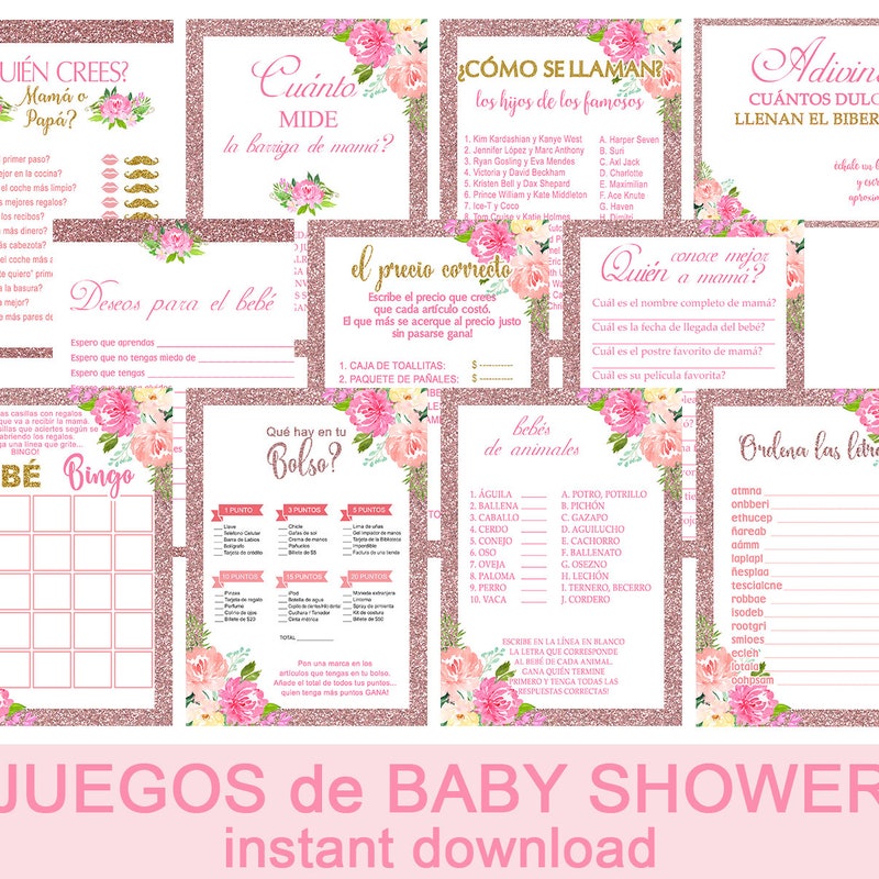 Loteria para baby shower imprimir - Etsy México