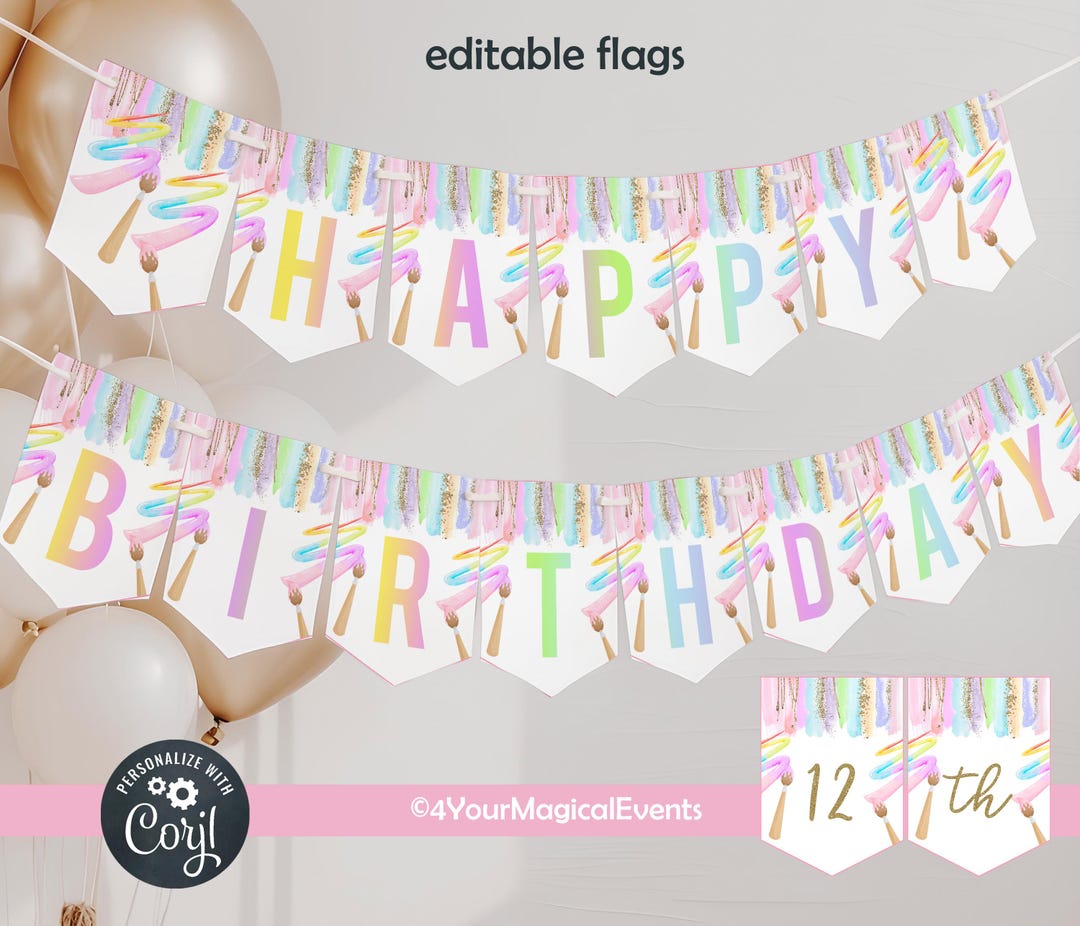 Art in Party Girl Birthday Digital Banner, Birthday Favors Favor Girl ...