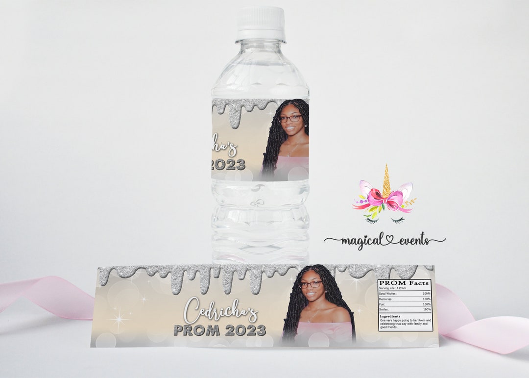 Sweet Sixteen or Prom Water Bottle Labels, Sweet 16 / Prom Party Favors ...