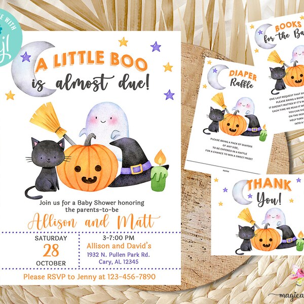 A Little Boo is Almost Due Printable Invitation - Etsy