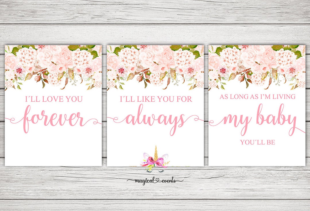 Pink Roses Wall Art, Pink Flowers Wall Decor, Digital Printable, Ill ...