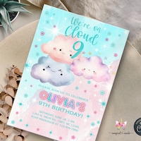 Editable Cloud Birthday Party Invitation Download Printable Digital ...