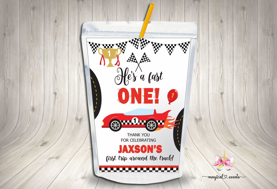 Racing Race Car Juice Pouch Labels Boy Birthday Party Favor - Etsy