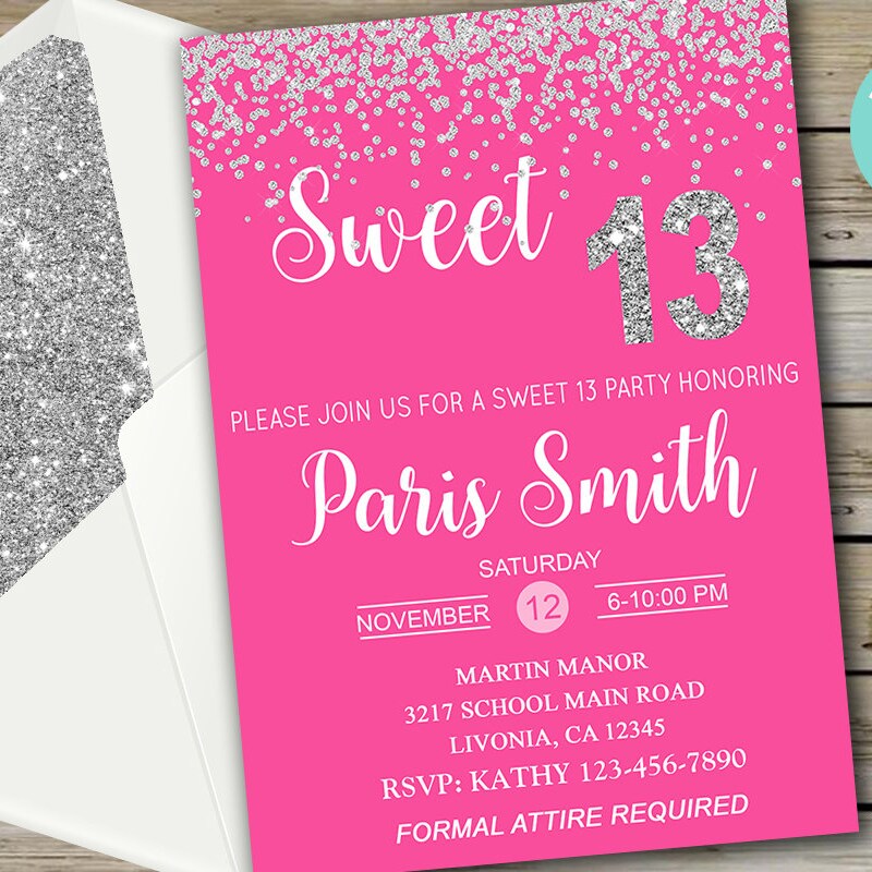 13 Birthday Invitation - Etsy