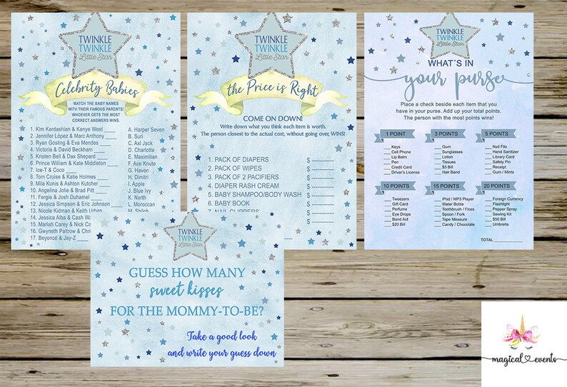 Twinkle Twinkle Little Star Baby Shower Games Bundle Boy | Etsy
