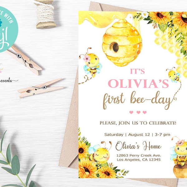 Bumble Bee Invite - Etsy