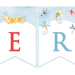 Bugs, Insects Baby Shower Digital Banner, Baby Shower Favors Favor ...