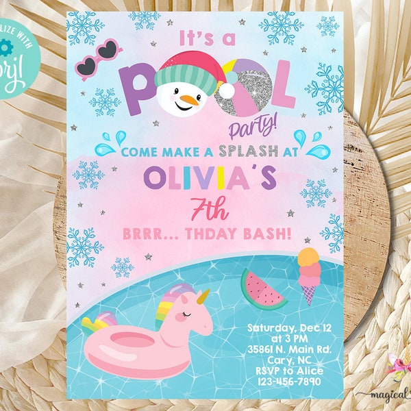Winter Pool Party - Etsy