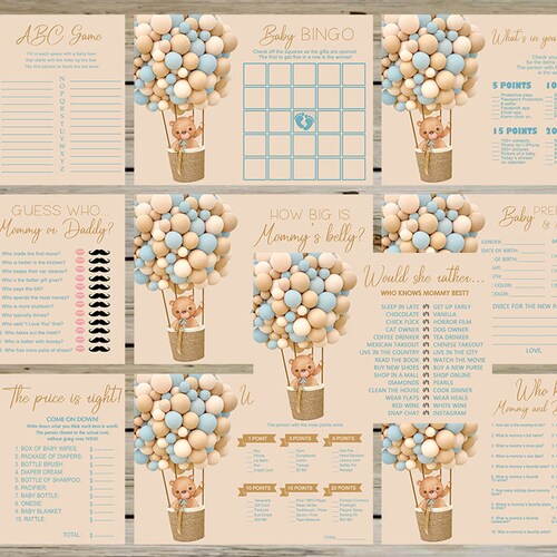 We Can Bearly Wait Baby Shower Games Bundle Boy Baby Shower - Etsy