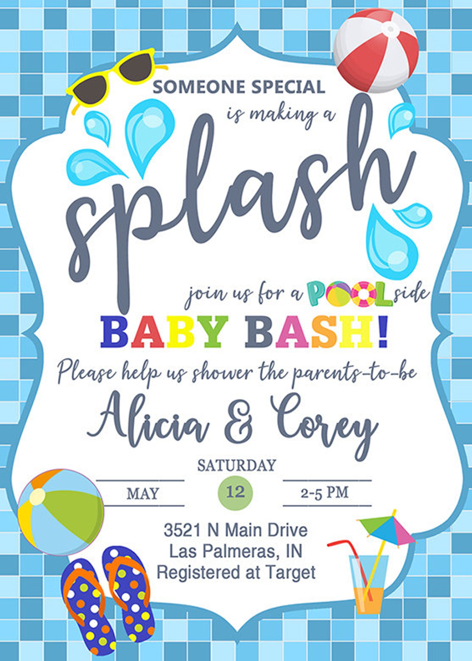 Summer Pool Baby Shower Invitation, Pool Summer Baby Shower Invite ...