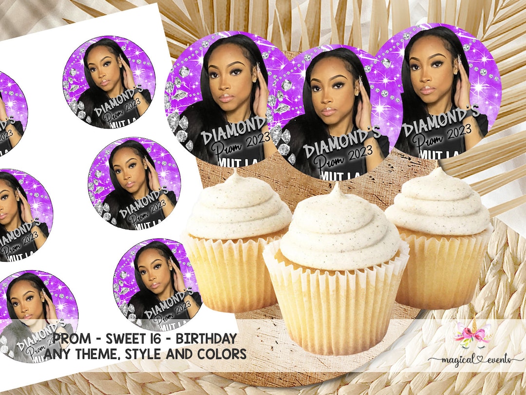 Sweet 16 / Prom Cupcake Toppers, Girl Birthday Party Favor Favors ...