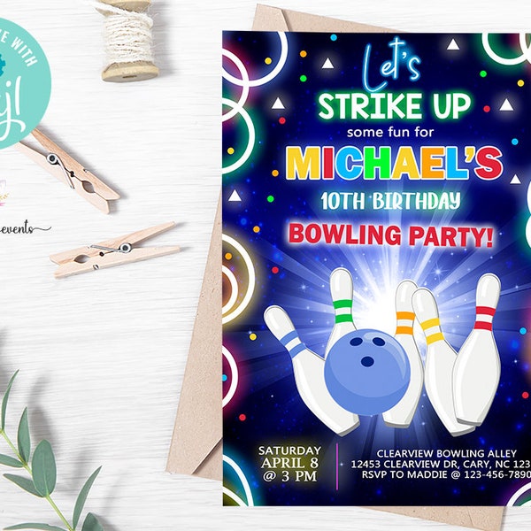 Lets Strike up Some Fun Birthday Invitation - Etsy