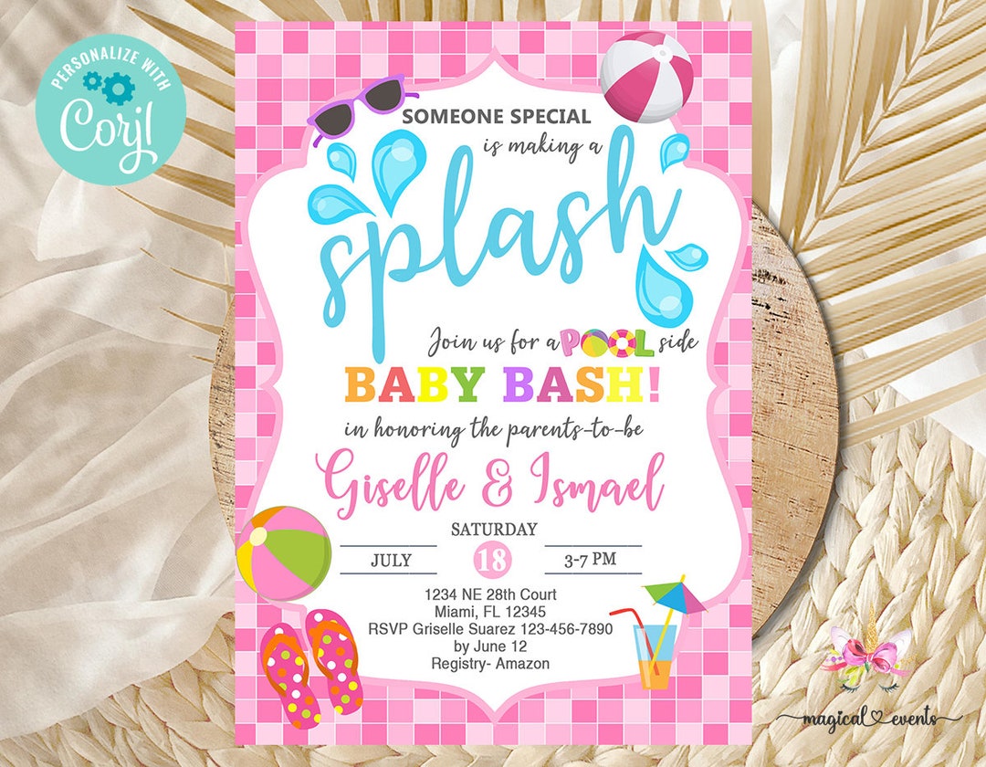 Summer Pool Baby Shower Invitation, Pool Summer Baby Shower Invite ...