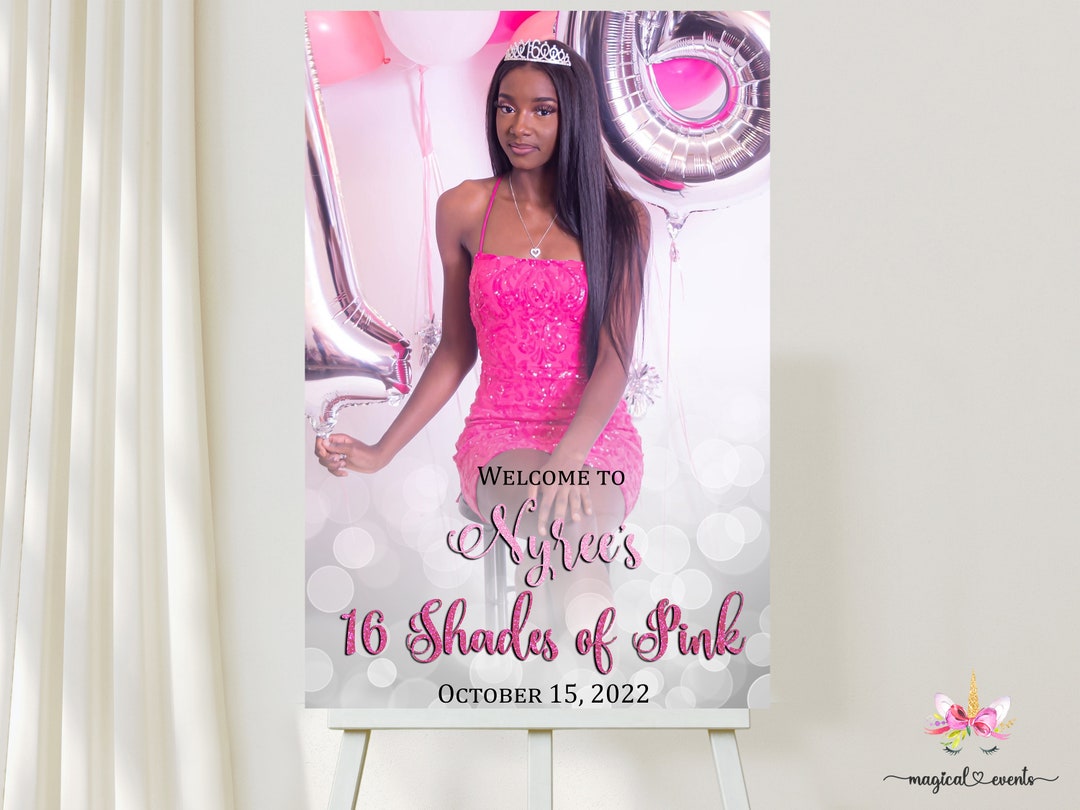 20x30 Inches Sweet Sixteen Welcome Sign, Photo Sweet 16 Welcome Sign ...