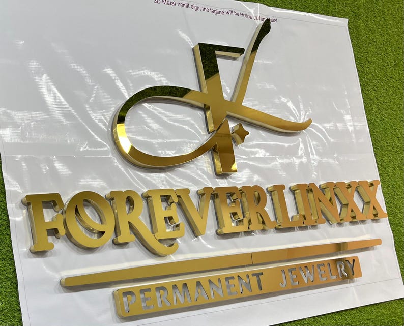 Laser Cut Metal Sign, 3D Business Logo Sign, Outdoor Metal Letters ...