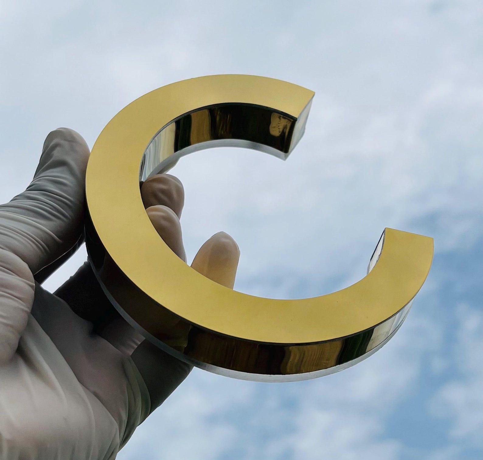 3D Business Logo Sign, Large Letters for Wall, Custom Metal Sign ...