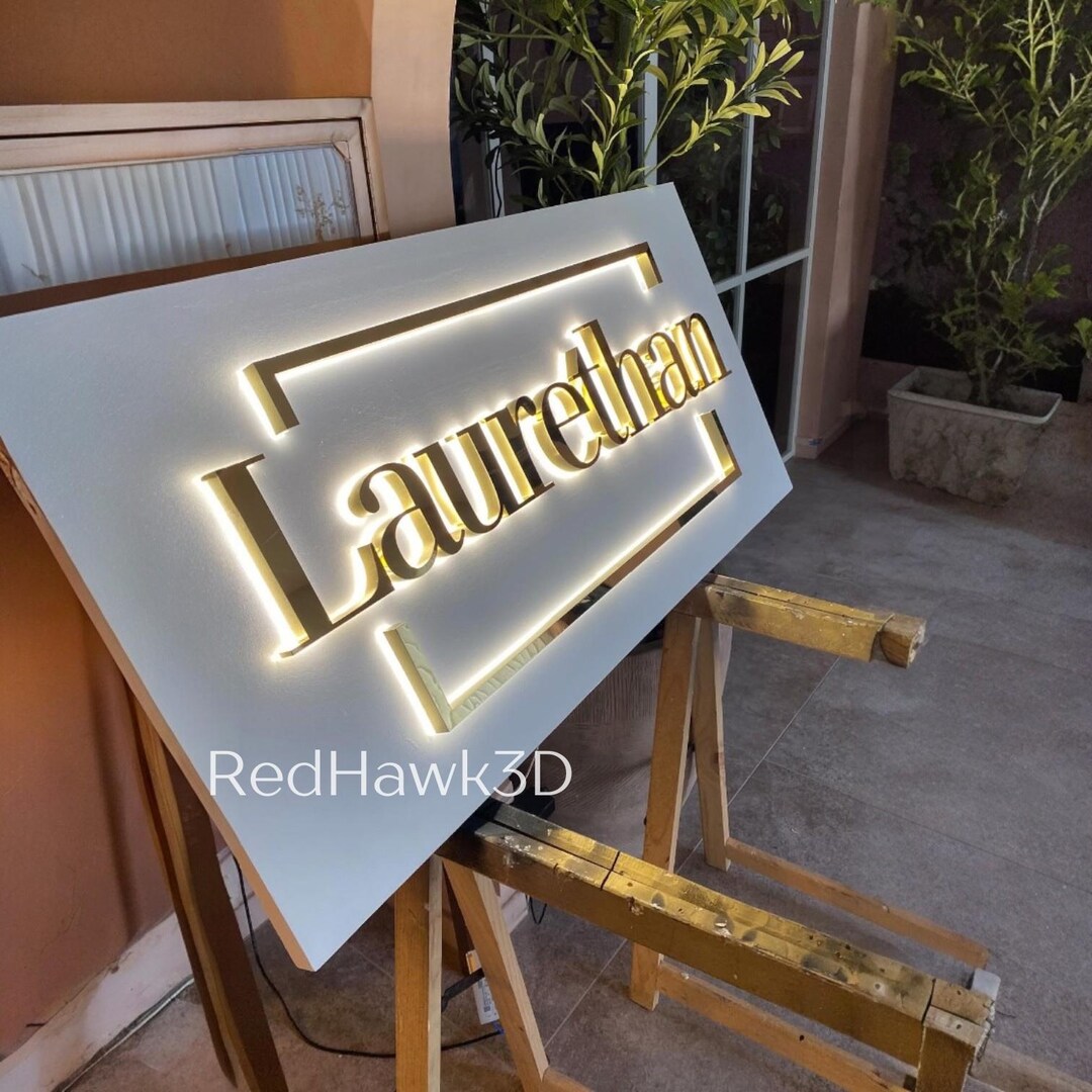 Custom Logo Sign, Backlit Metal Sign, Sign for Business, Illuminated ...