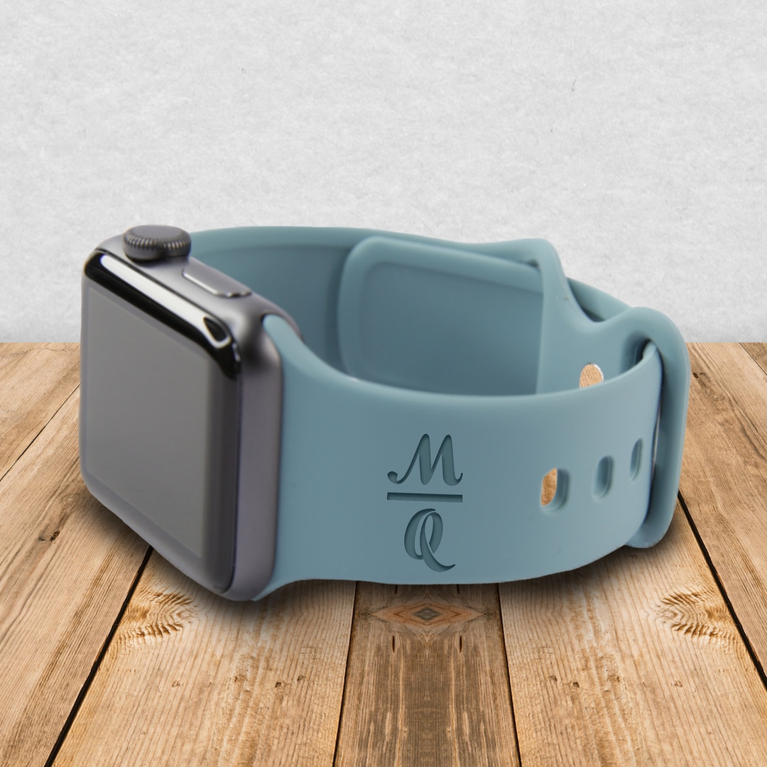 Custom Apple Silicone Watch Band Laser Engraved – Watch Strap Monogram ...
