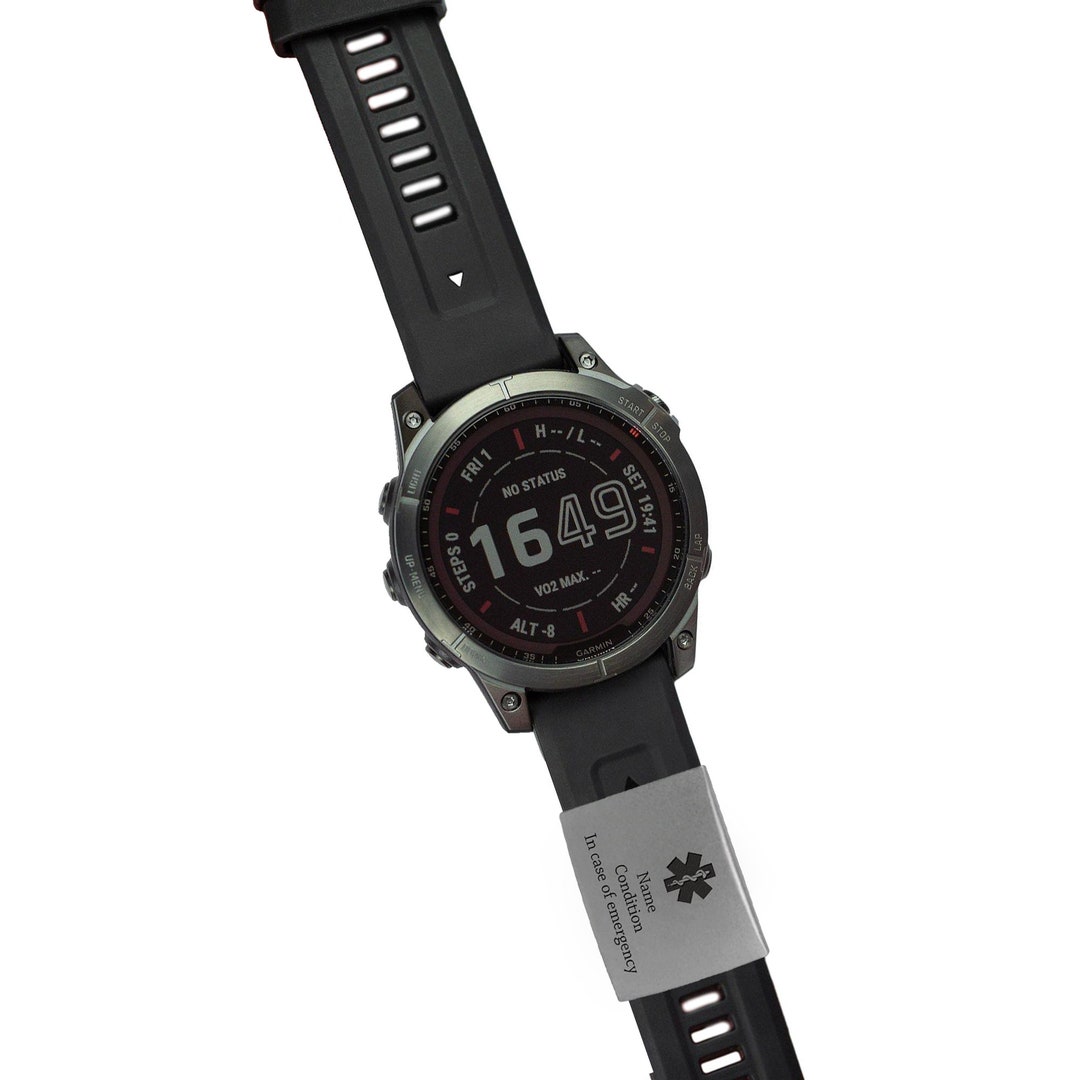 22mm Medical Alert ID Tag for Garmin 5s Forerunner 250 55 Quickfit ...