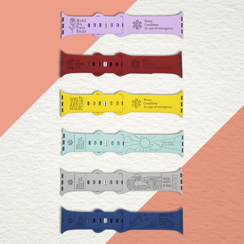Personalized Medical Alert Designs Watch Band Strap, Custom Apple ...