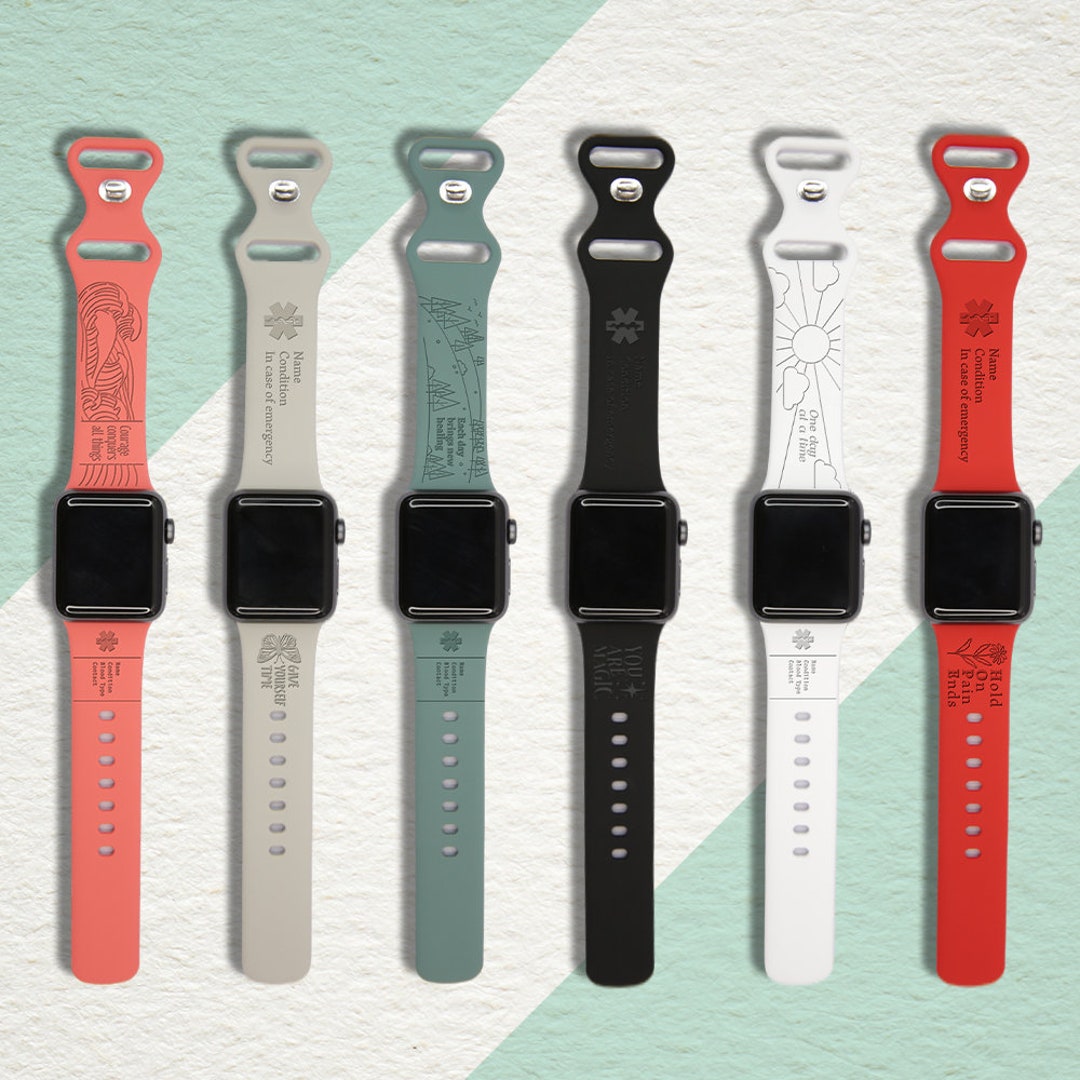 Personalized Medical Alert Designs Watch Band Strap, Custom Apple ...