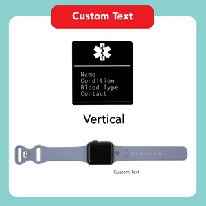 Personalized Medical Alert Designs, Apple Silicone Watch Band for Apple ...