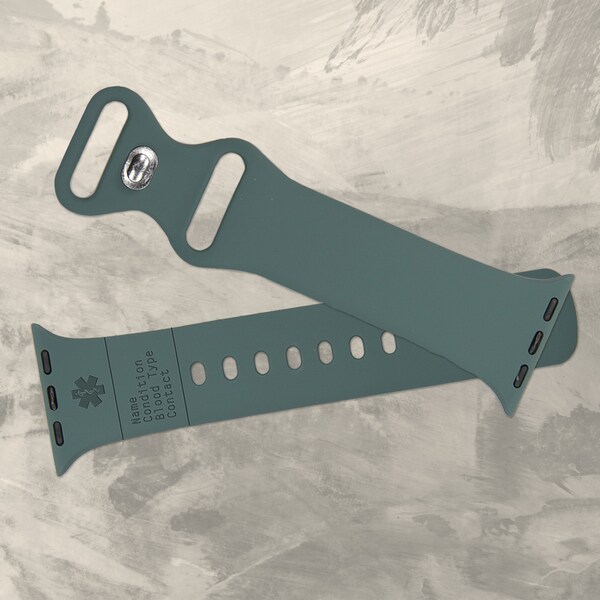 Silicone Medical Alert Watch Band - Etsy