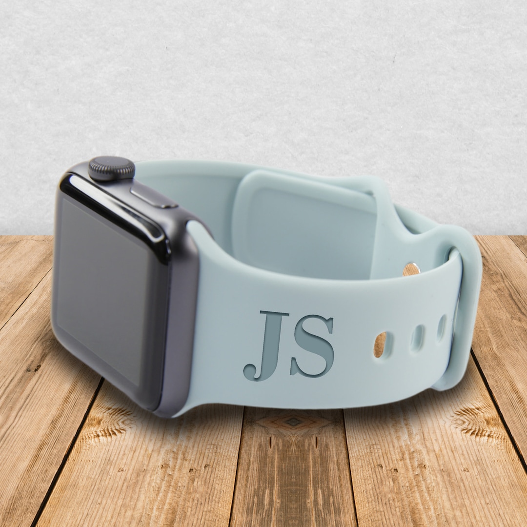 Custom Apple Silicone Watch Band Laser Engraved – Watch Strap Monogram ...