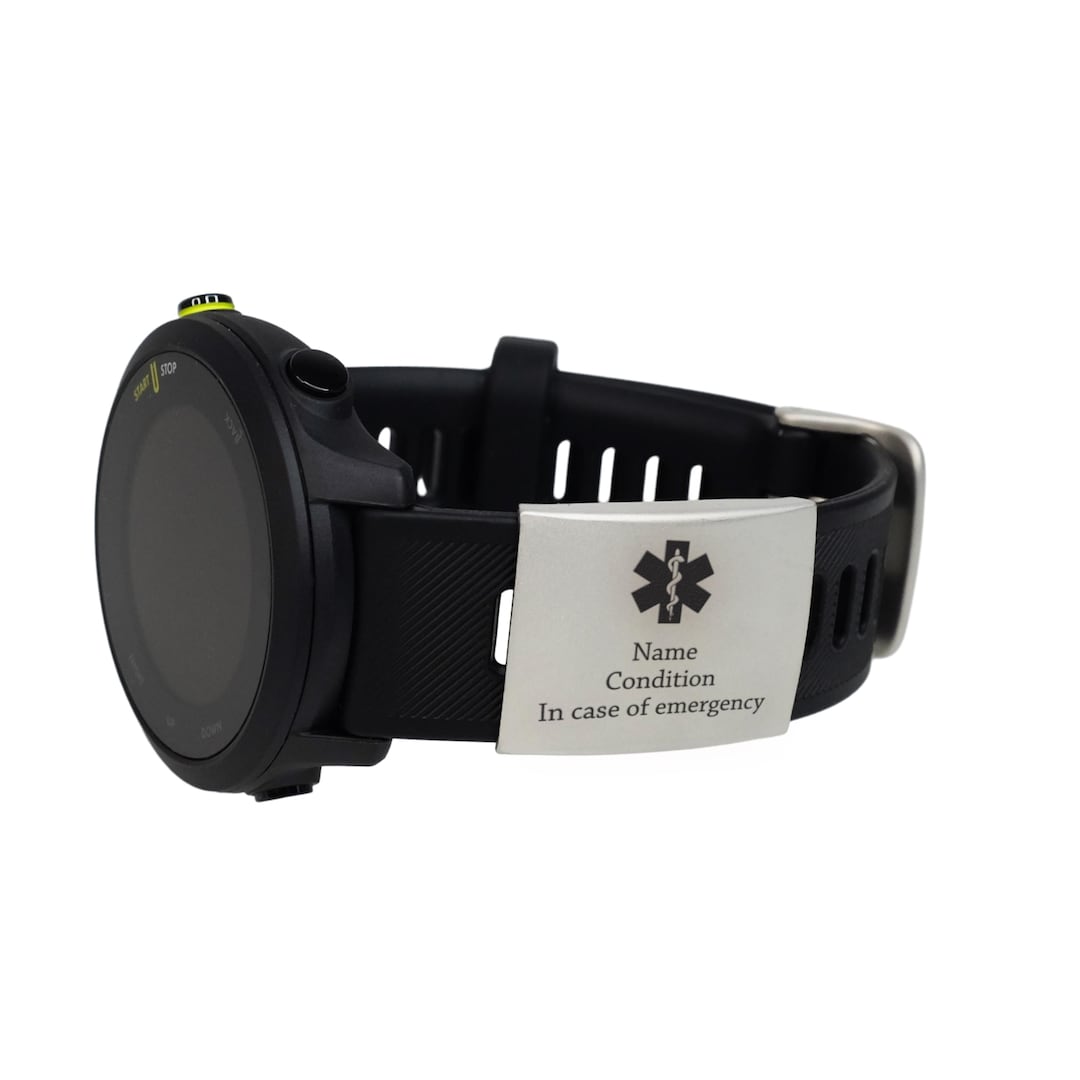 20mm Medical Alert ID Tag for Silicone Garmin 2s Smartwatch Band ...