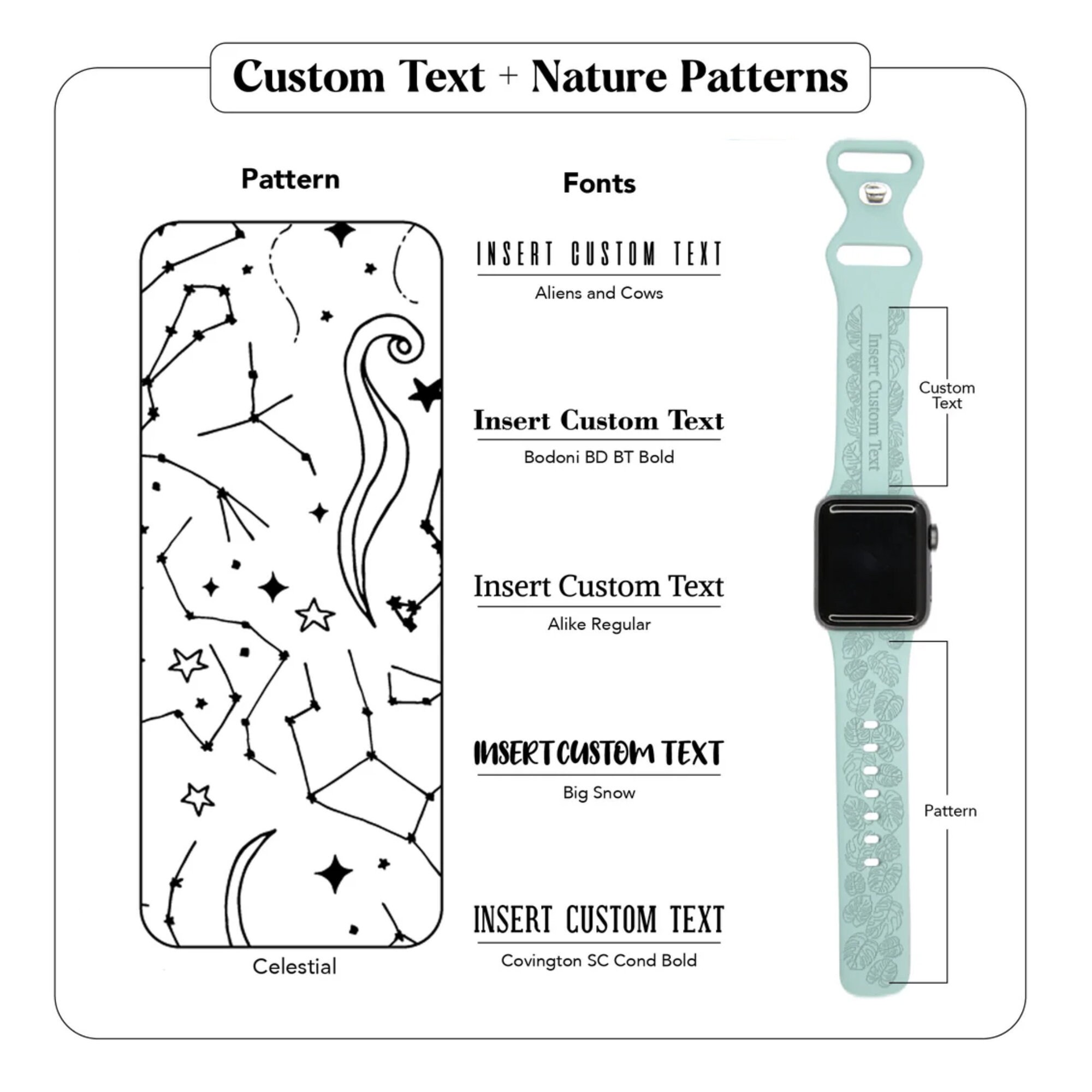Custom Apple Silicone Watch Band, Laser Engraved Watch Strap ...