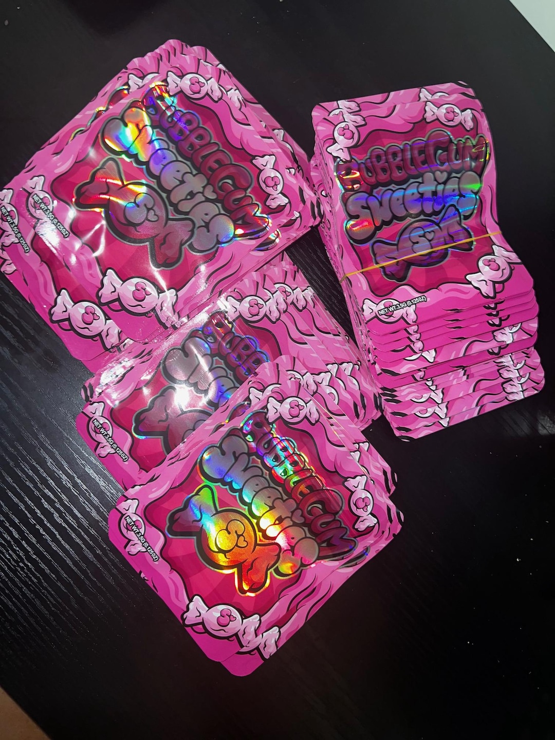 Bubblegum Sweeties 3.5g Mylar Bags | Holographic Resealable Smell Proof ...