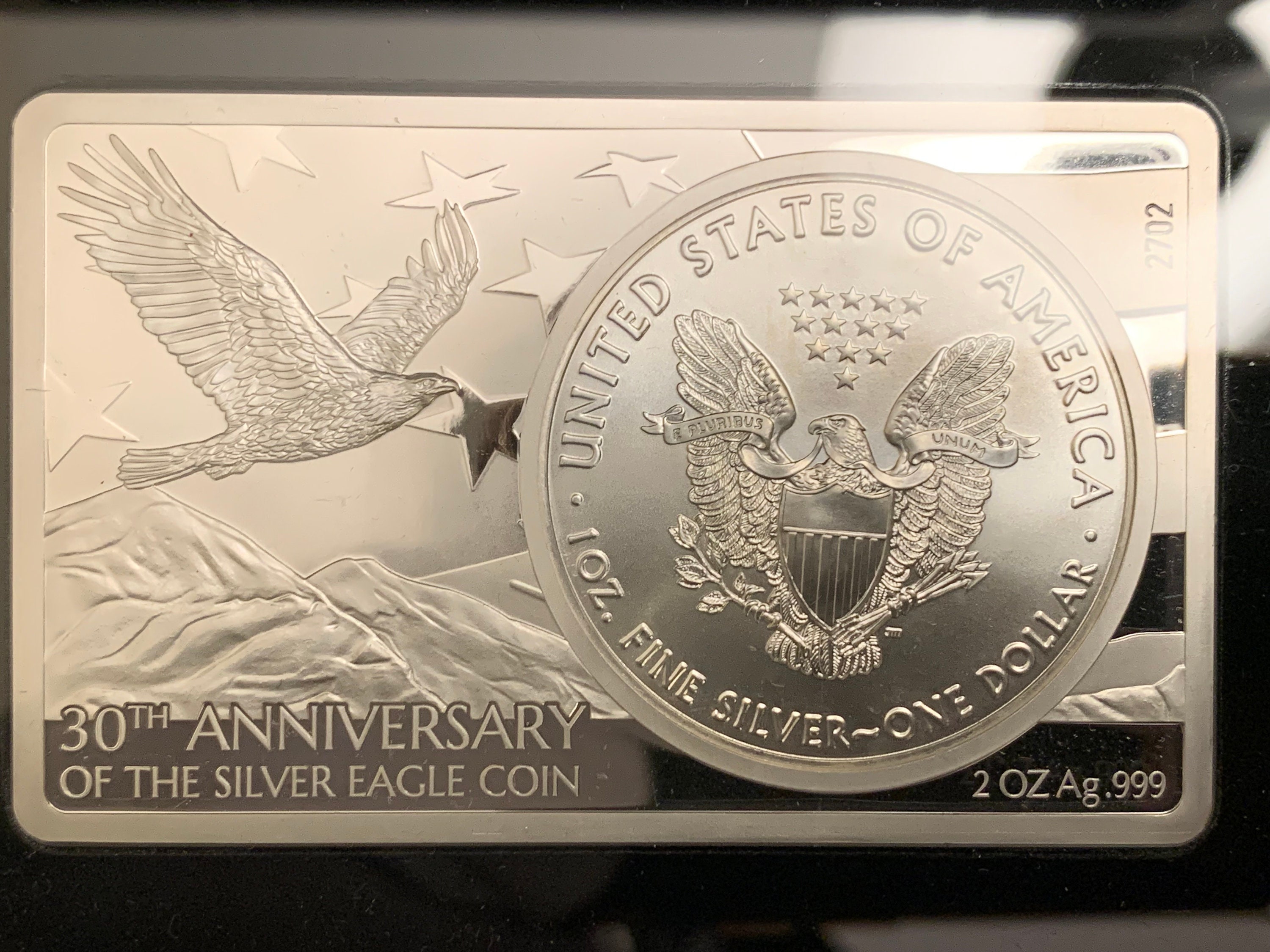 2016 3oz .999 30th Anniversary Silver American Eagle Bar and Coin Set ...