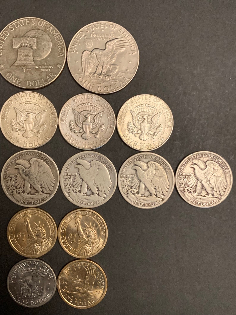 13 Mixed Lot of Old USA Coins-eisenhower, Kennedy, Liberty ...