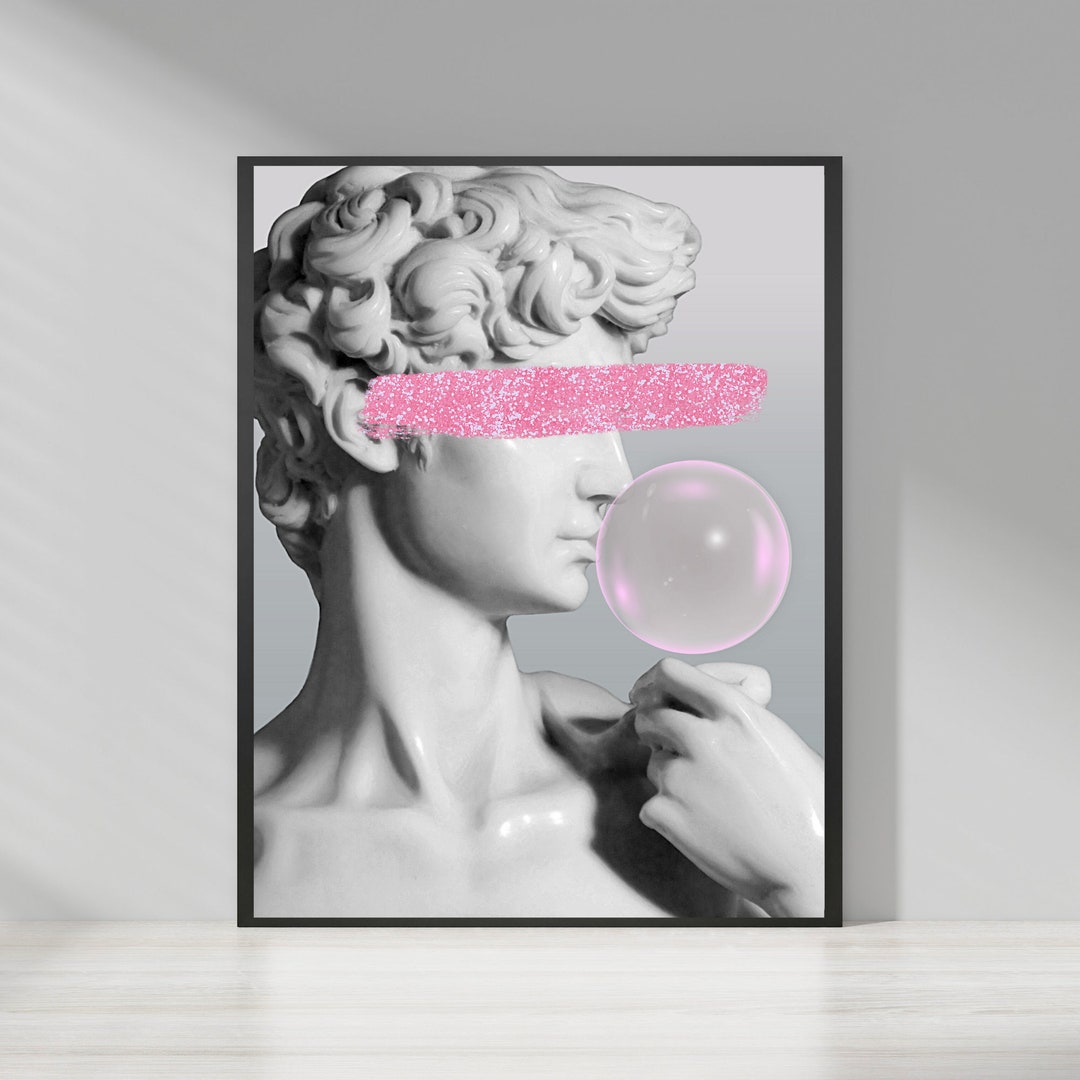 Pink Wall Art, Michelangelo Statue,digital Download,greek Print,trendy ...