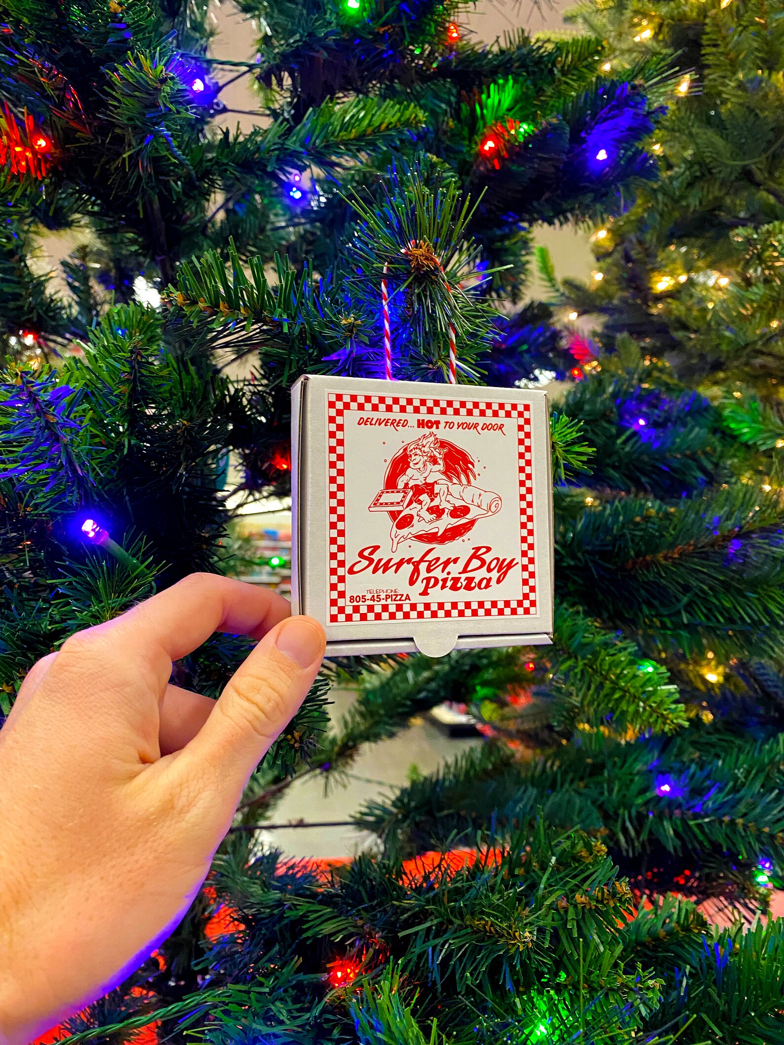 Stranger Things Inspired Surf Pizza Box Ornament - Christmas Tree ...