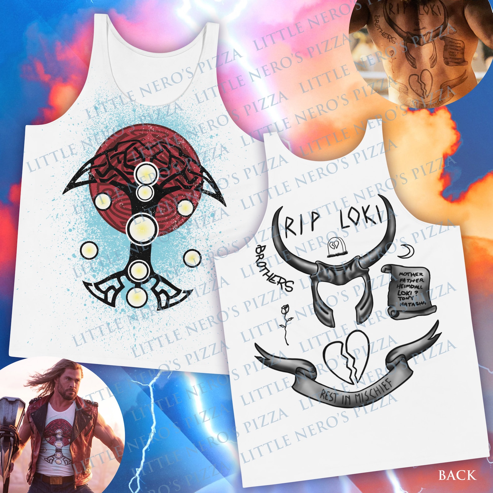 Thor Love and Thunder Loki RIP Tattoo/nine Realms Yggdrasil - Etsy