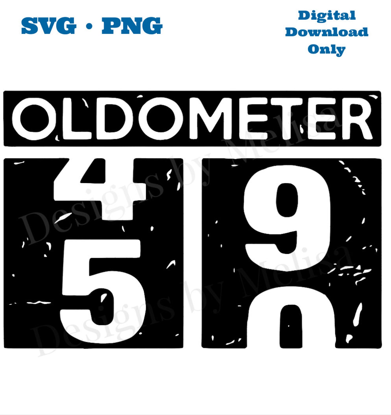 Oldometer 50th Birthday - SVG / PNG Digital Download Design Image for ...