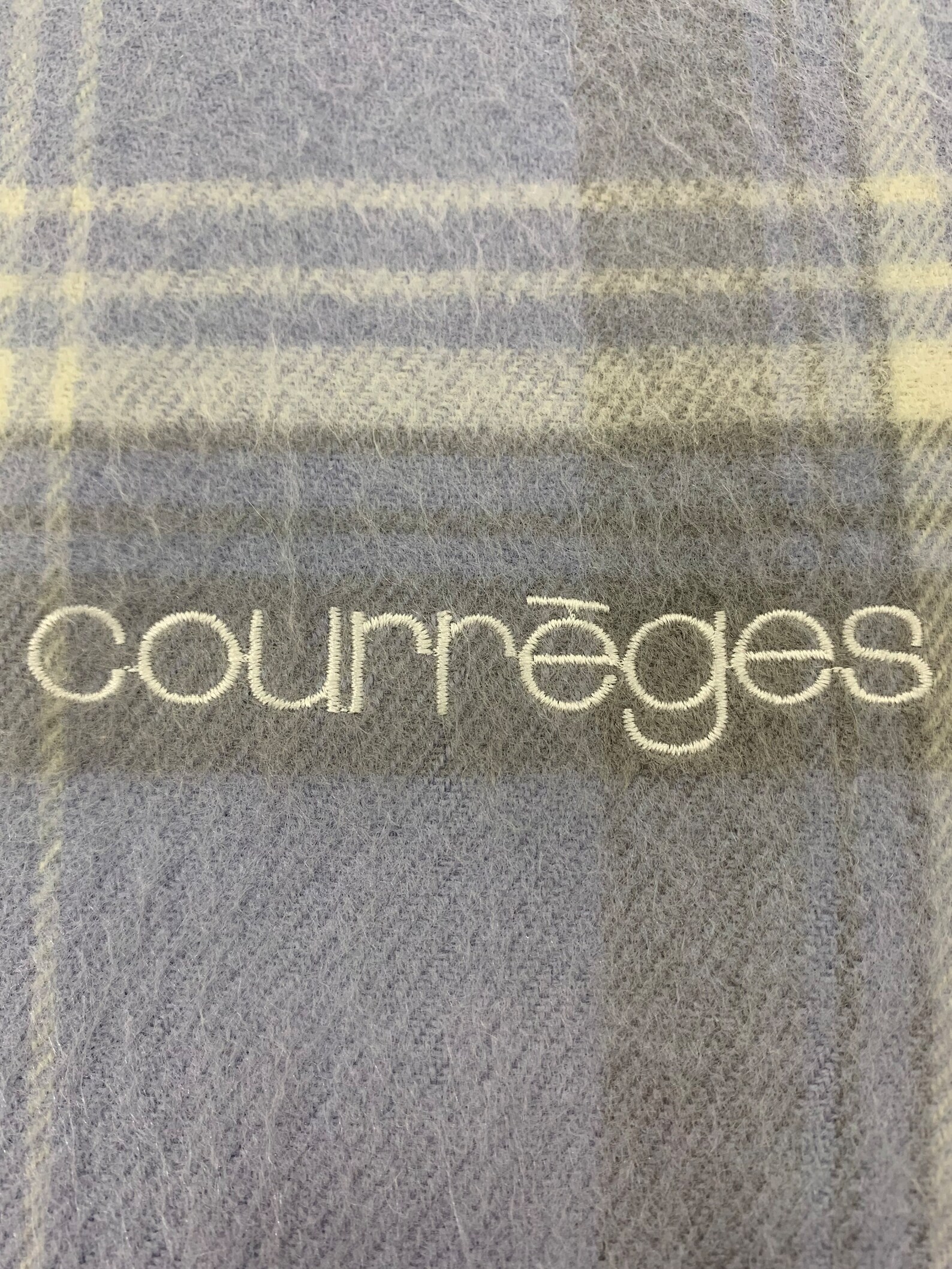 Vintage Courreges Scarf Wool Scarf Blue Plaid Pattern | Unisex ...
