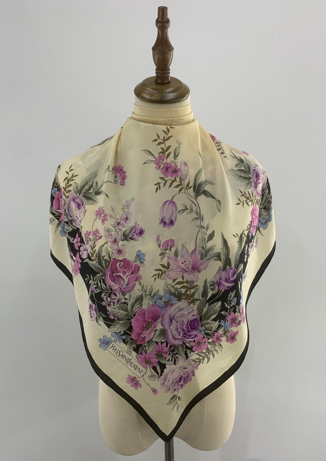 Vintage Yves Saint Laurent Silk Scarf Luxury Vintage Scarf YSL Scarves ...