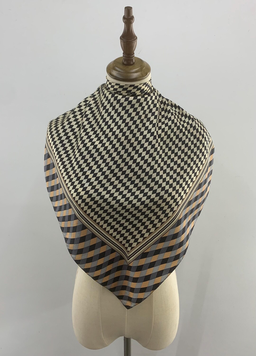 Vintage Silk Scarf, Pure Silk Twill Neck Scarf, Vintage 90s Women ...