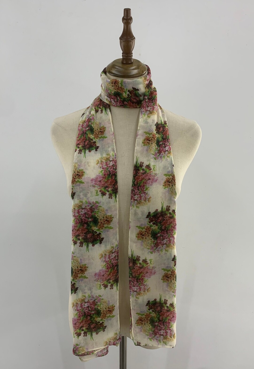 Vintage Laura Ashley Scarf Floral, Neck Scarf, Ladies Accessories Flowers Scarf, Long Scarf ...
