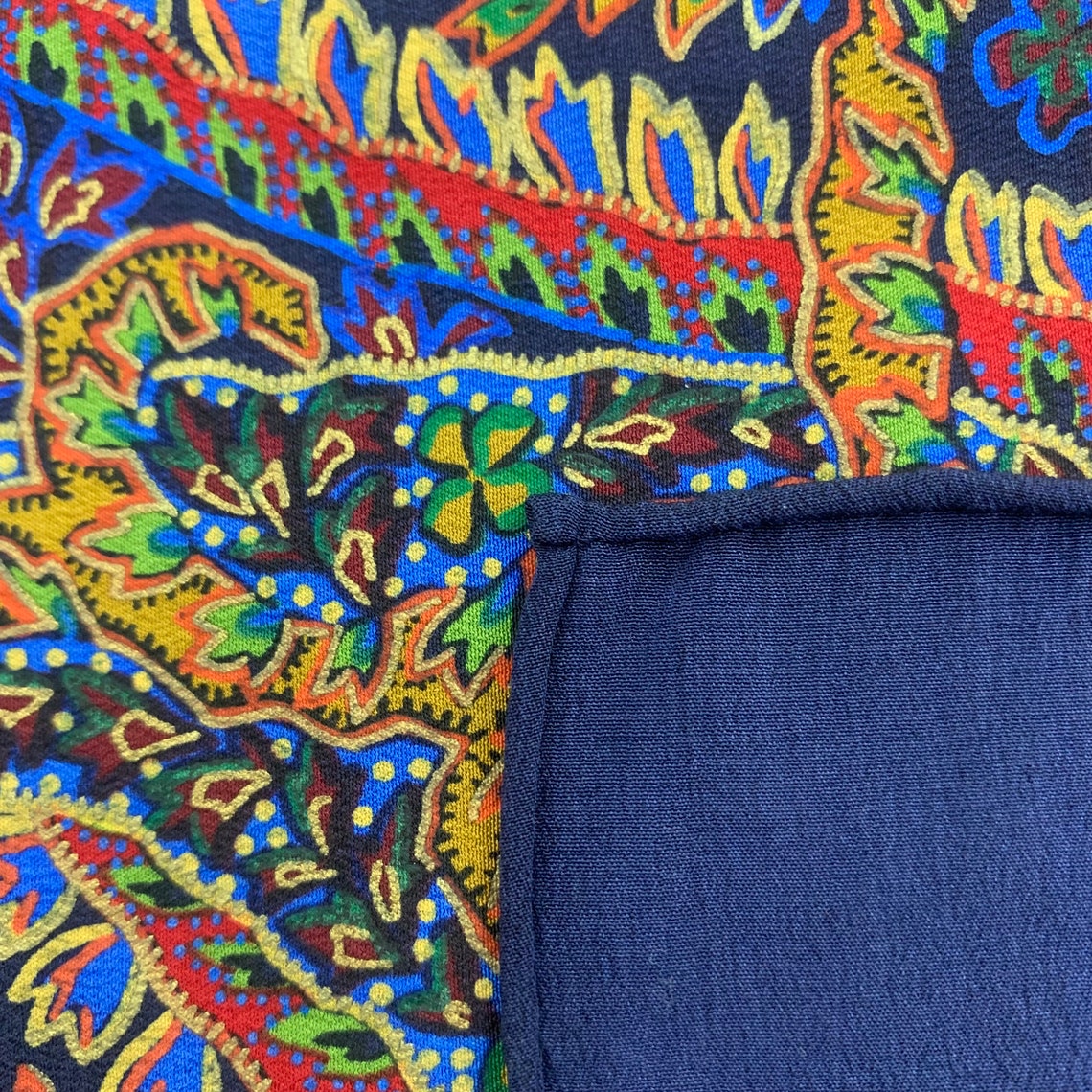 Vintage per Spook Paris Silk Scarf, per Spook Scarf Navy Blue, Retro ...