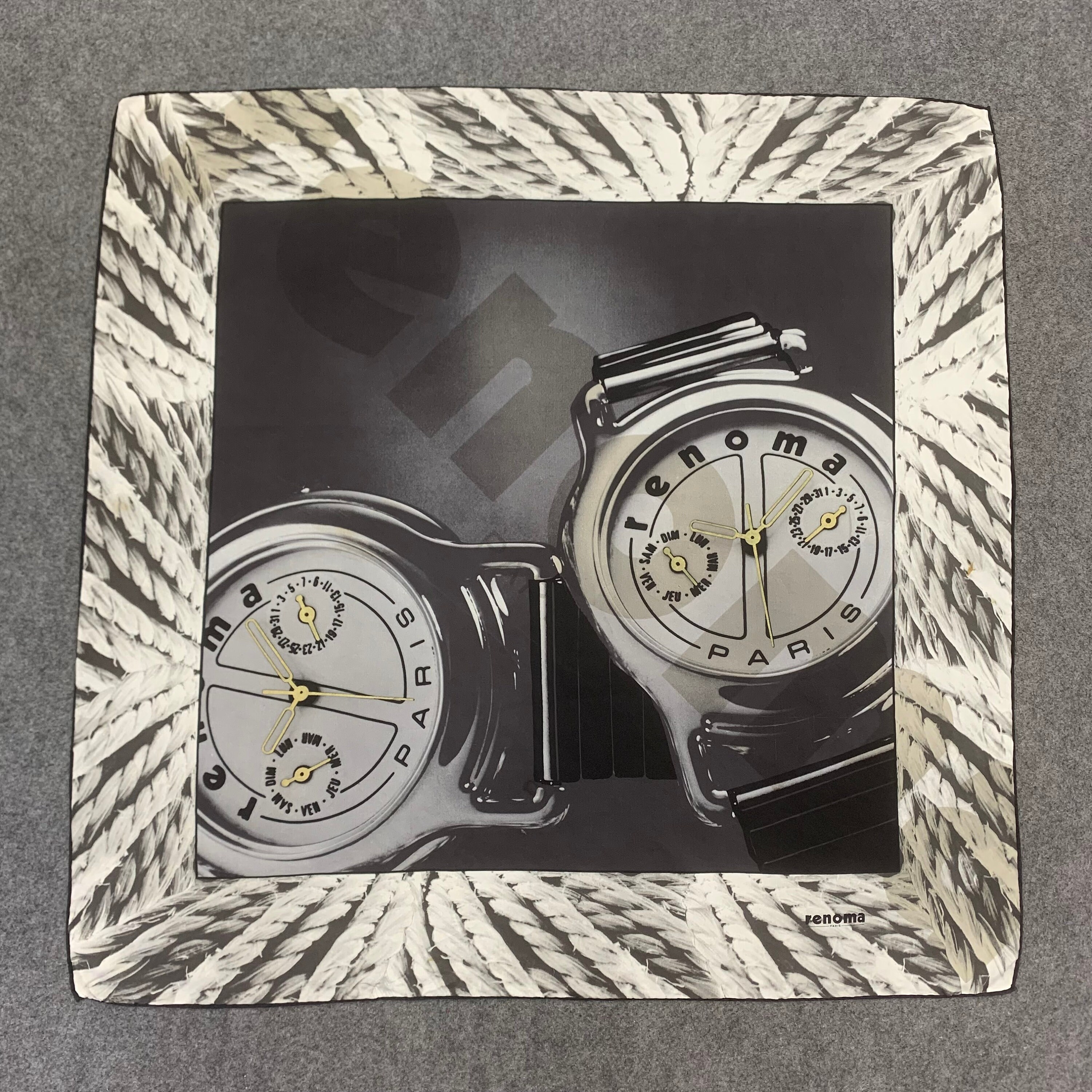 Vintage Renoma Silk Scarf, Renoma Paris Scarf, Renoma Shawl Black ...