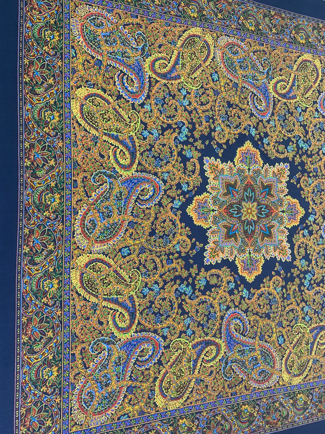 Vintage per Spook Paris Silk Scarf, per Spook Scarf Navy Blue, Retro ...