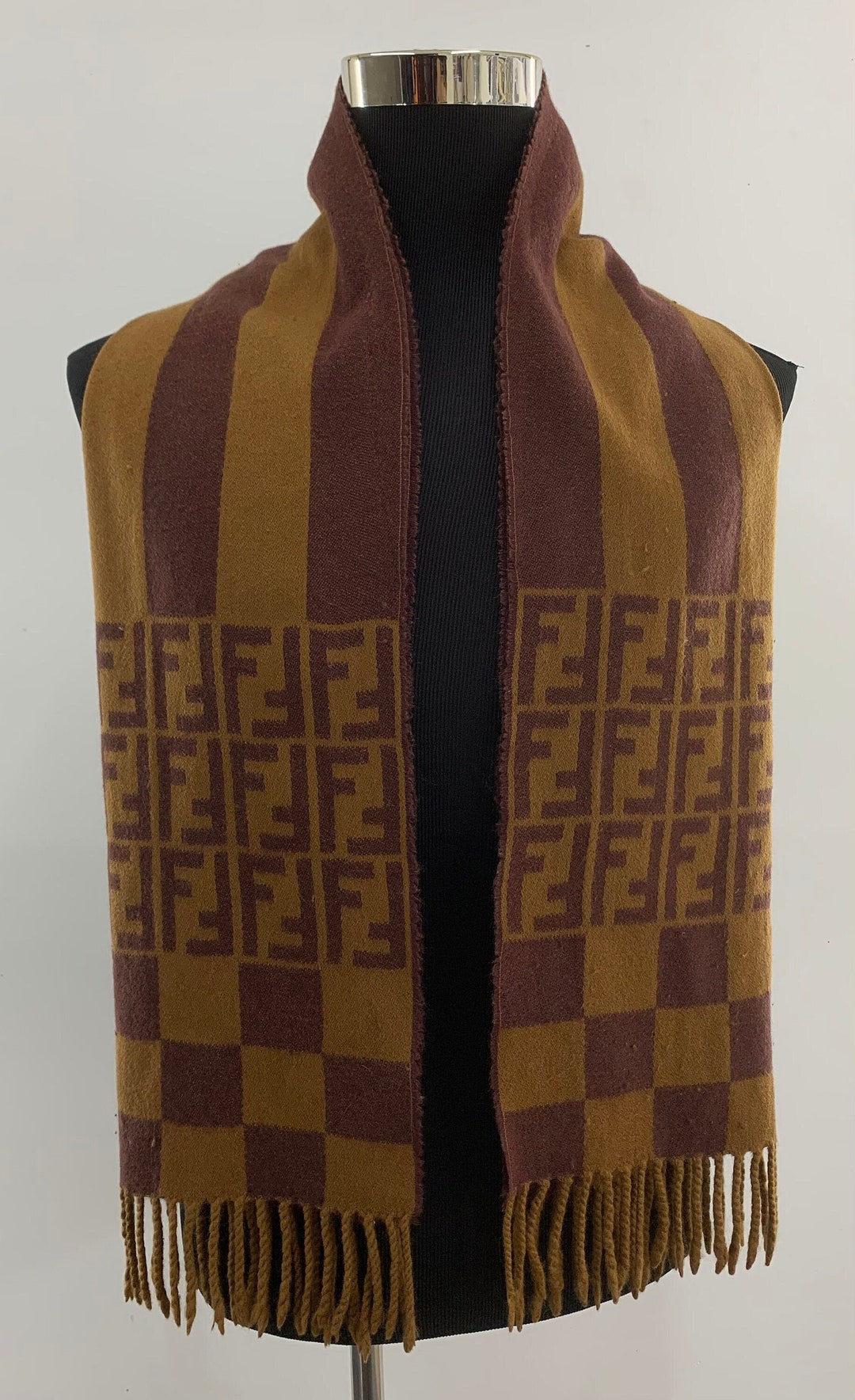Vintage Fendi Scarf Fendi Wool Scarf Fendi FF Authentic Fendi ...